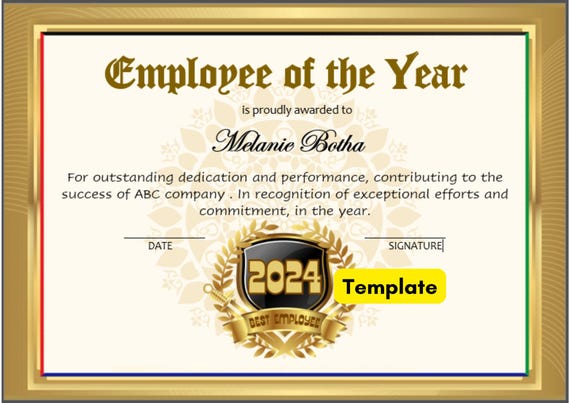 Employee Certificate Template