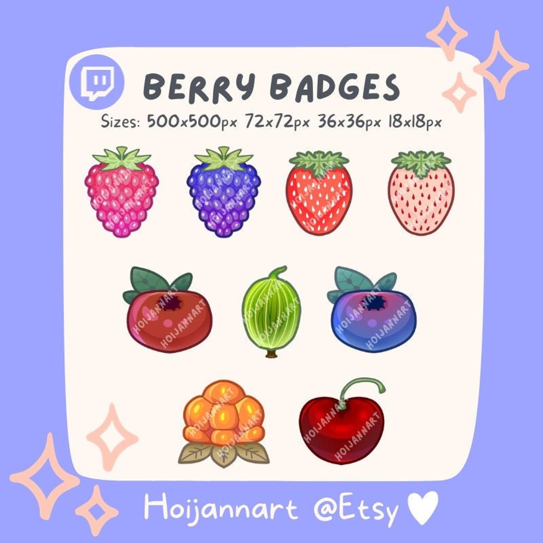Berry Twitch Sub / Bit Badges - Etsy