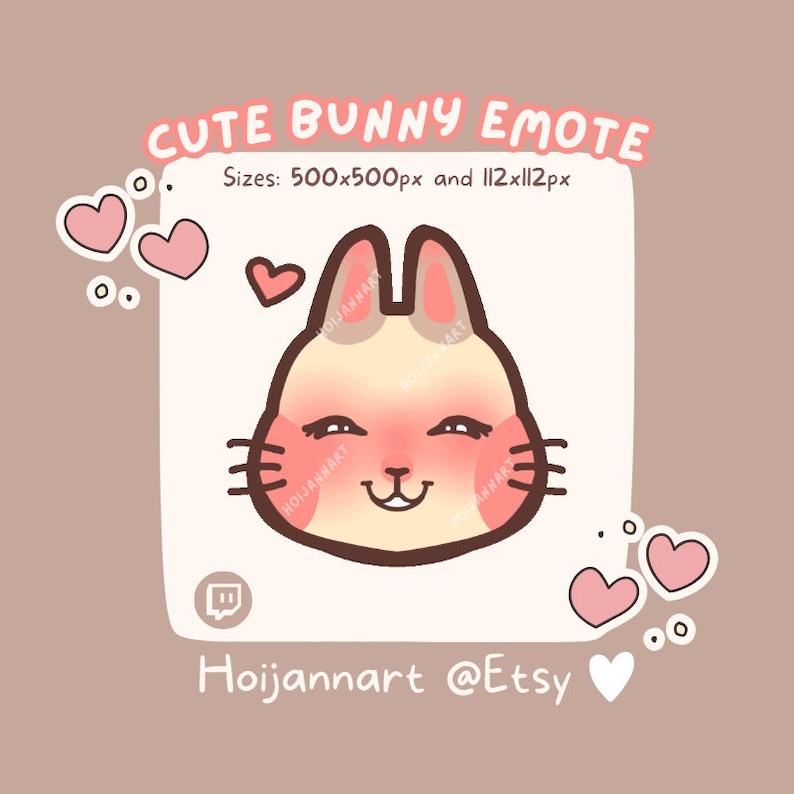 Animated Cute Bunny Emote for Twitch / Discord | Rabbit | Love | Smile ...