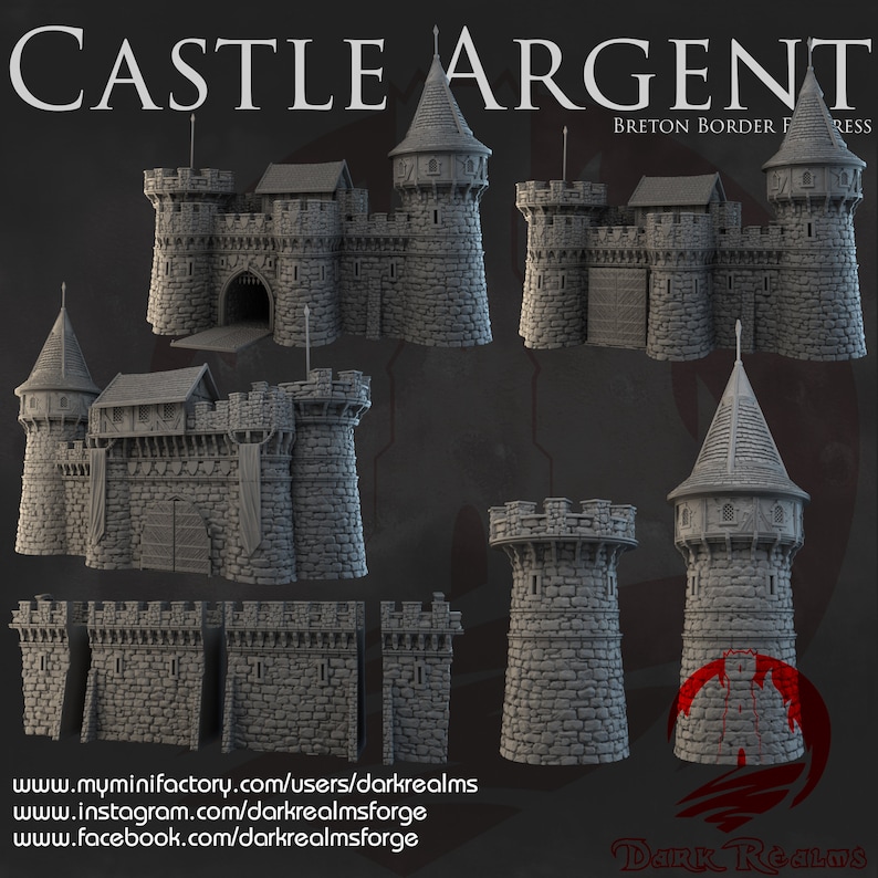 Castle Gate and Walls by Dark Realms Dnd Miniature Terrain for Dungeons ...