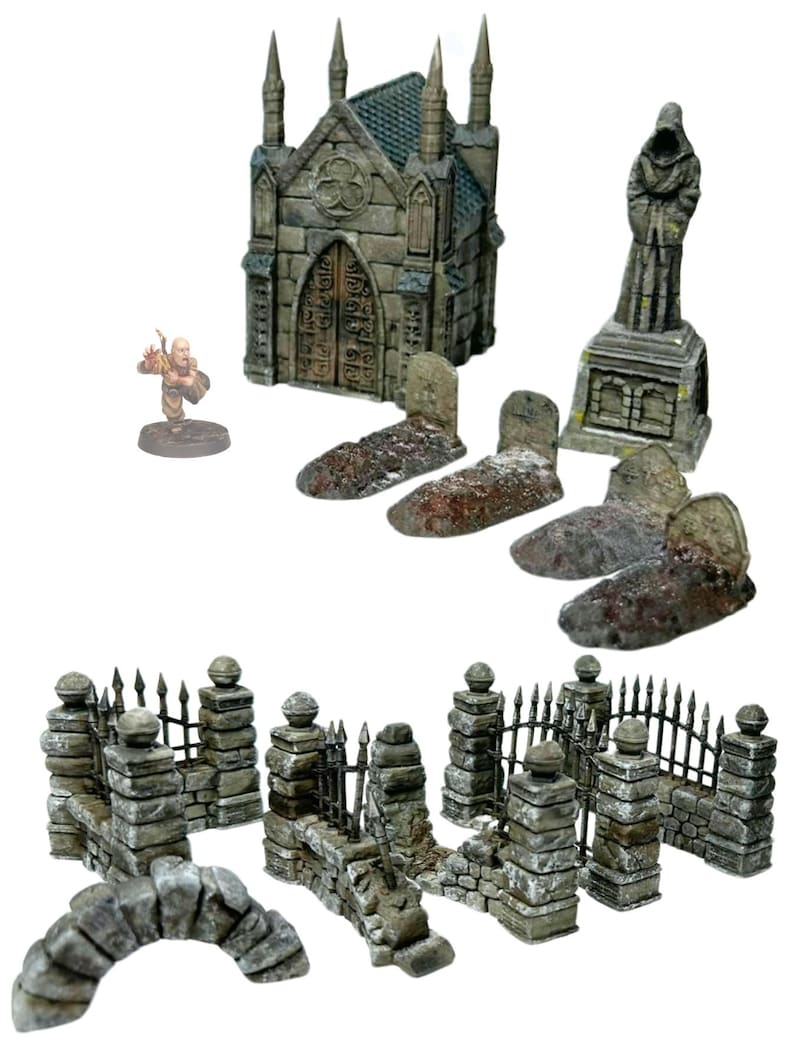 Cemetery Set Graveyard Set by My Dungeon Games Dnd Miniature Terrain ...