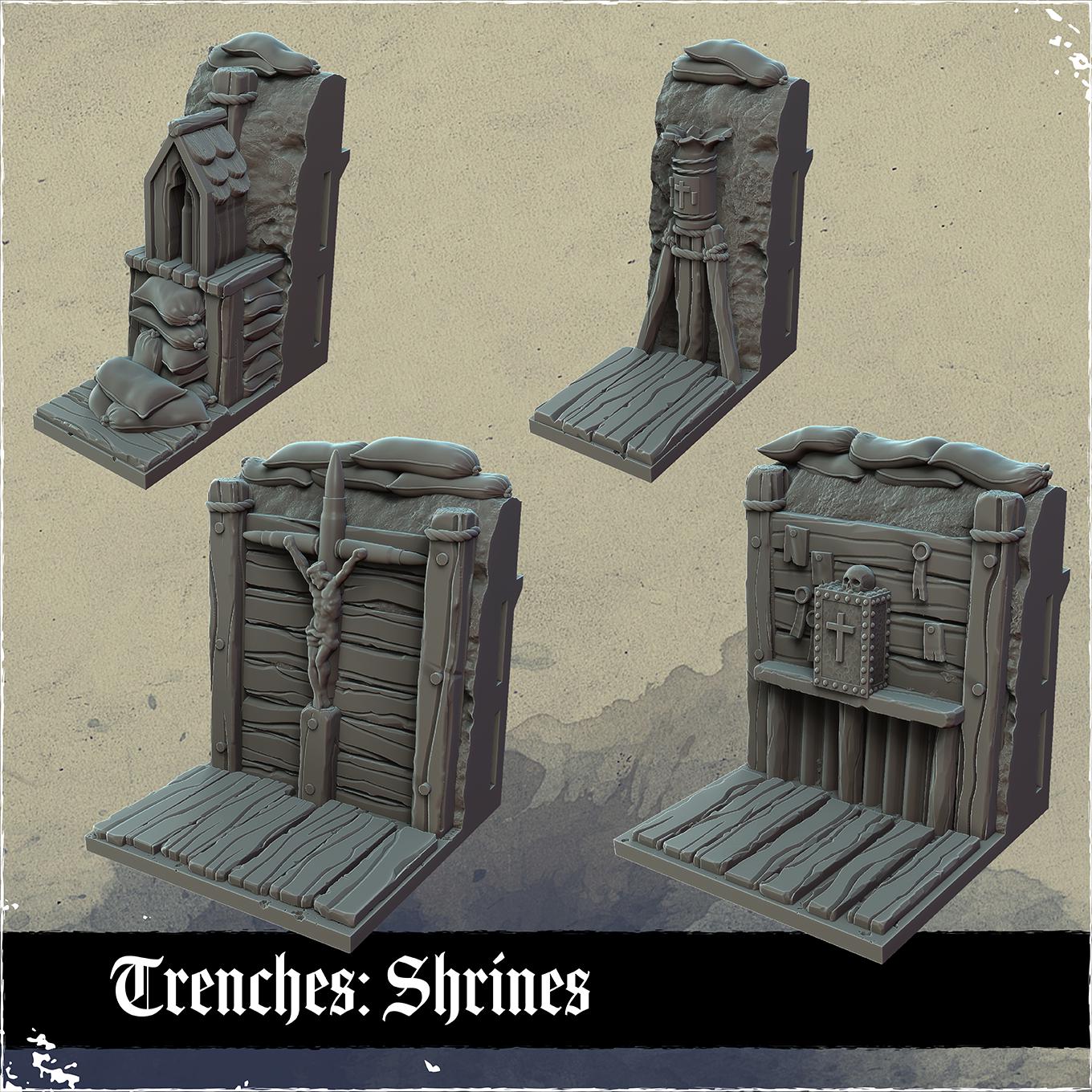 Trench Shrines - Trench Crusade Miniature, No Man's Land Terrain for ...