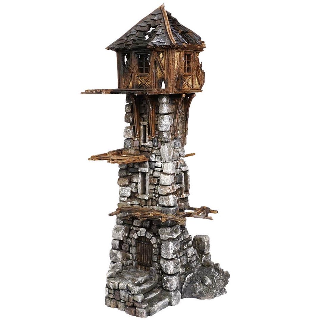 Ruined Medieval Tower, Dnd Miniature Terrain - Etsy