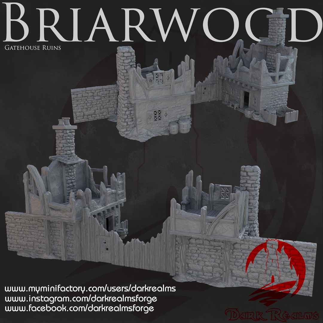 Briarwood Gatehouse Ruins by Dark Realms Dnd Miniature Terrain for ...