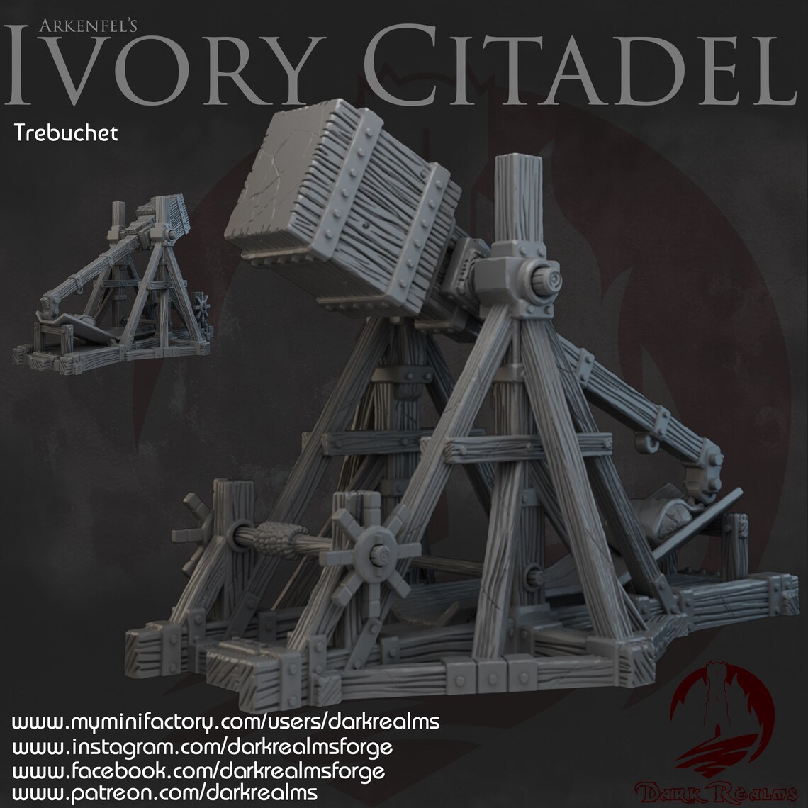 Arkenfel Trebuchet Miniature, 3D Printed Terrain for Dnd Wargaming - Etsy