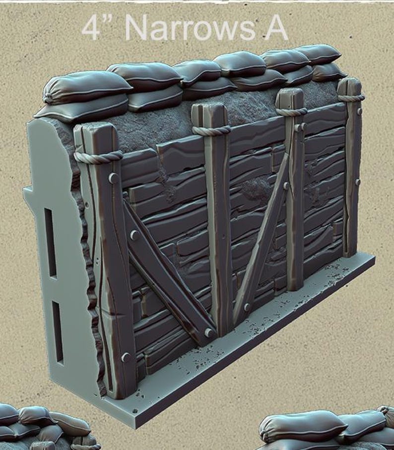 Trench Tiles 4" Narrows Trench Crusade Miniature, No Man's Land Terrain ...