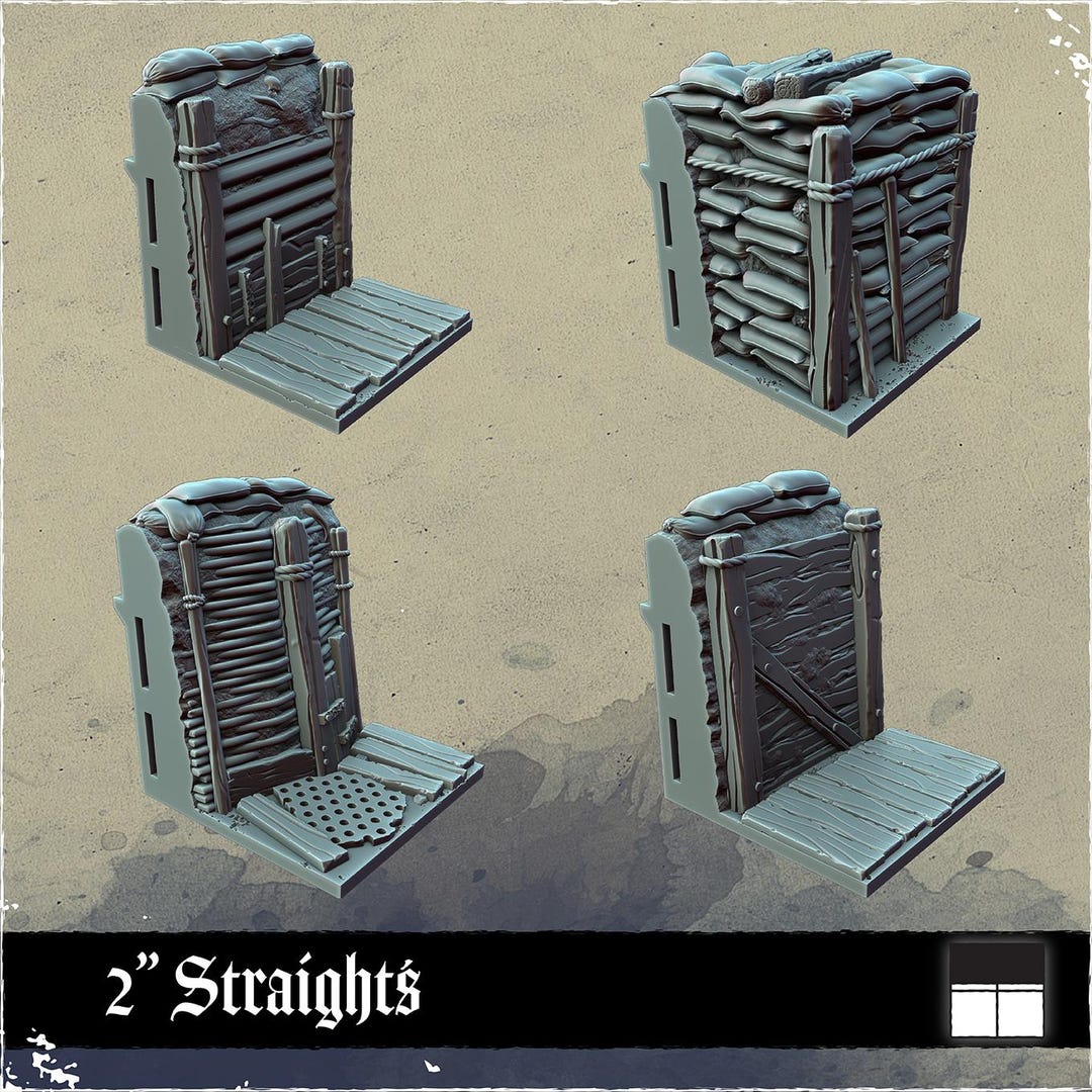 Trench Tiles 2" Straights Trench Crusade Miniature, No Man's Land ...