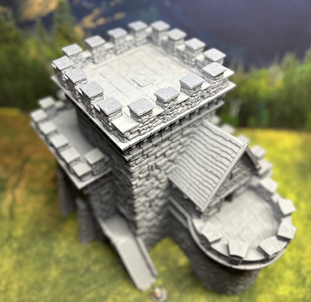 3D Printed Castle Keep, D&D Miniature Terrain - Etsy