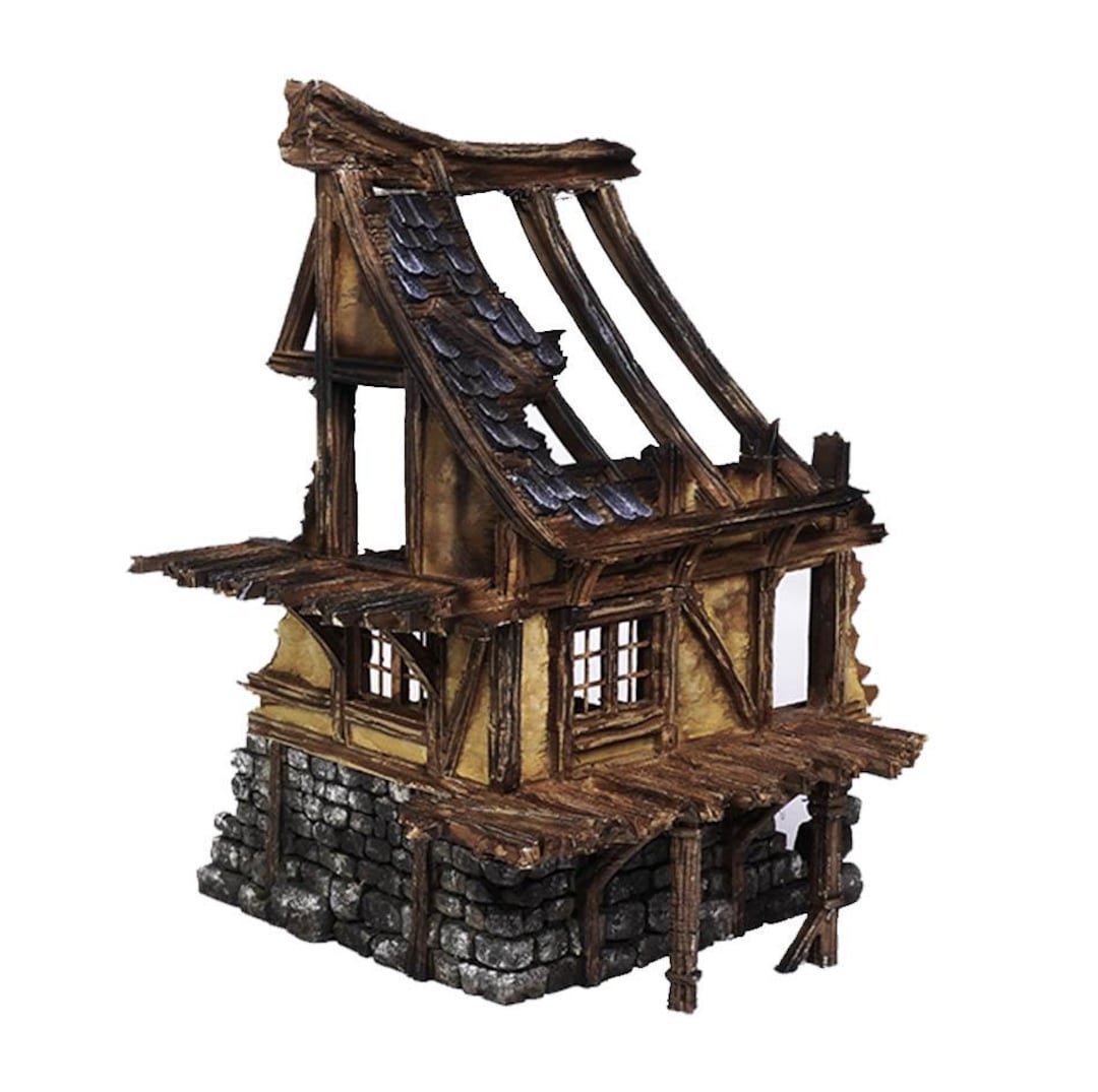 Ruined Medieval House, Dnd Miniature Terrain - Etsy