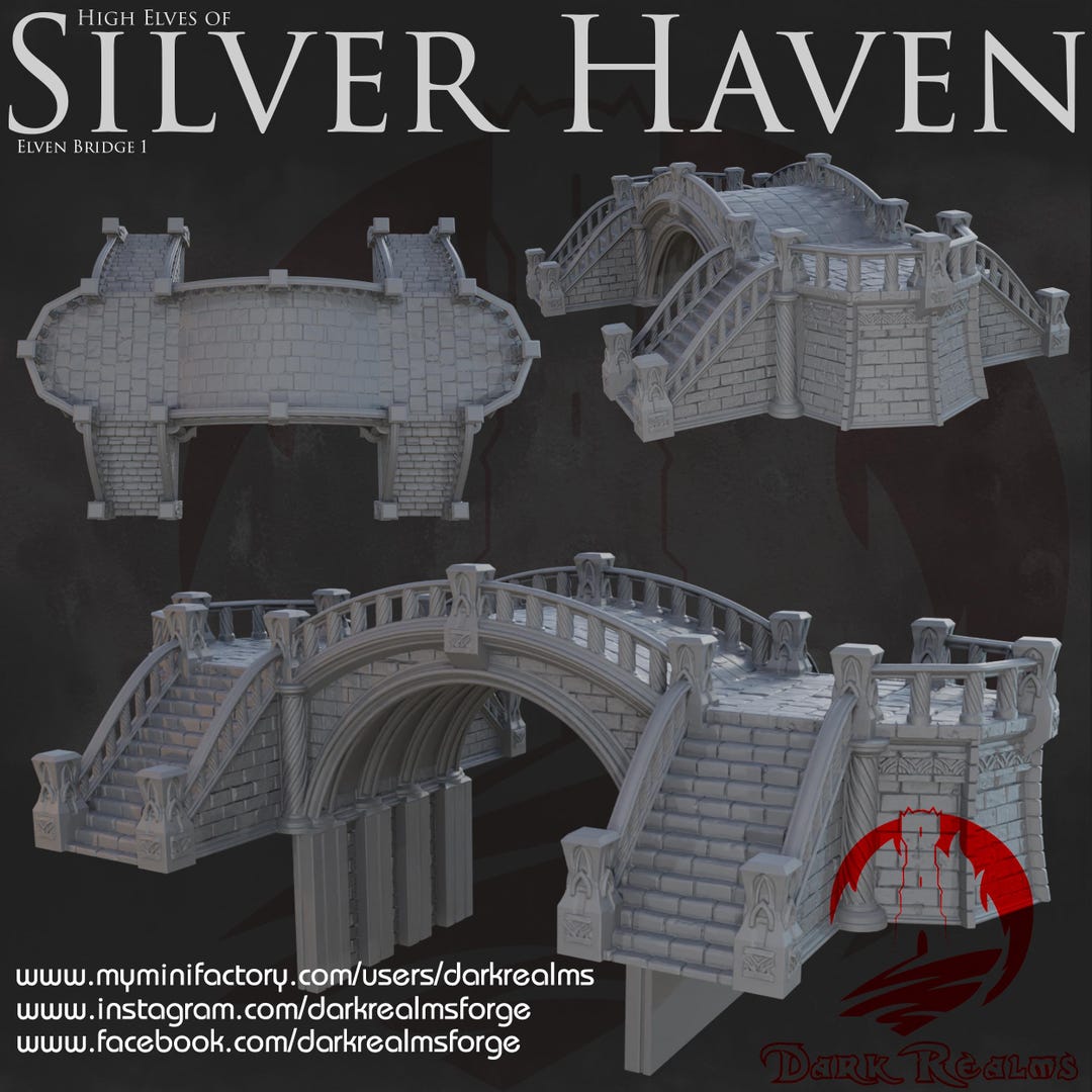 Elven Bridge 1 Silver Haven by Dark Realms Dnd Miniature Terrain for ...