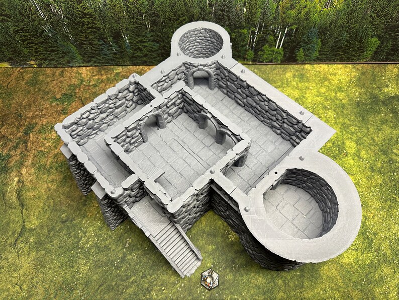3D Printed Castle Keep, D&D Miniature Terrain - Etsy