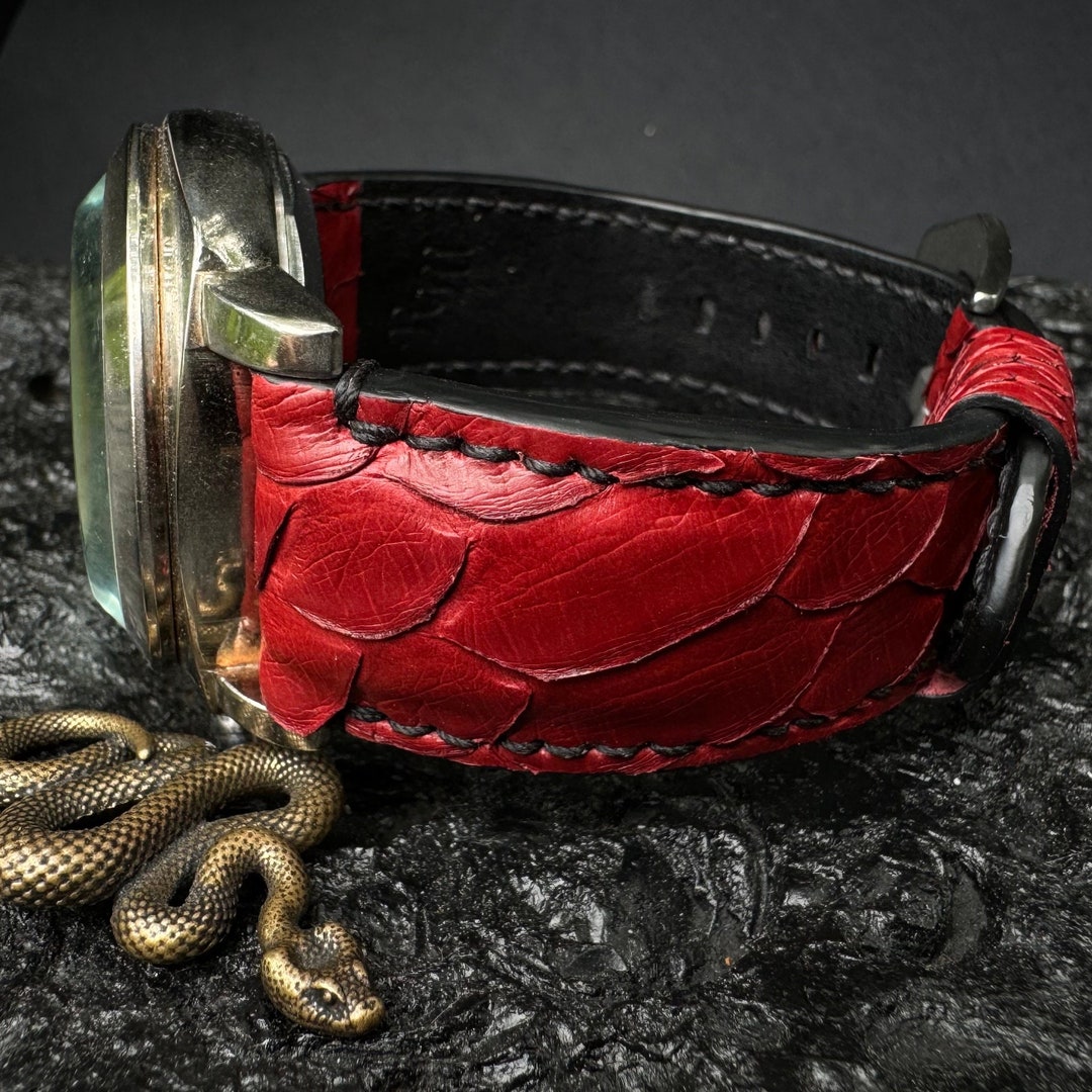 Red Python Leather Panerai Strap Watch Band 22mm 24mm 25mm 26mm 28mm - Etsy
