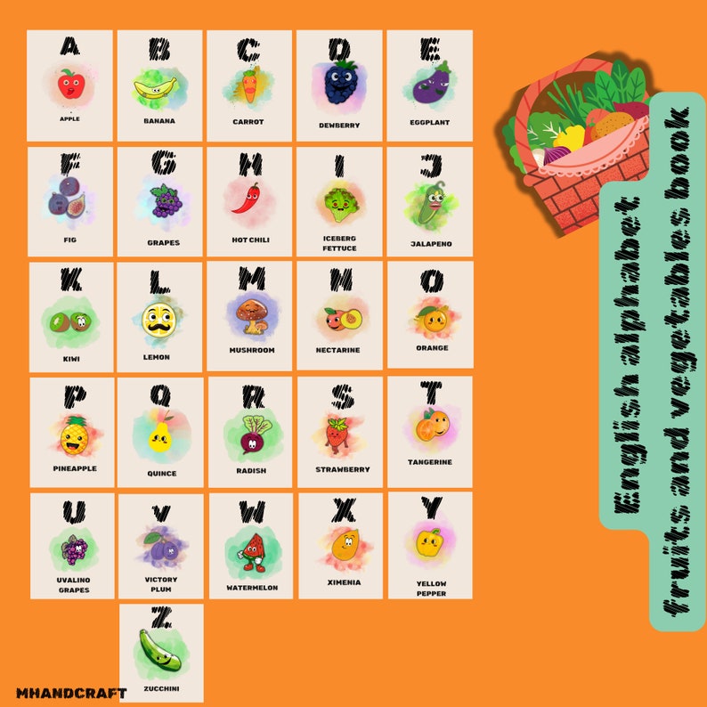 Printable Alphabet Flash Cards ,fruit & Vegetable Activities,preschool ...