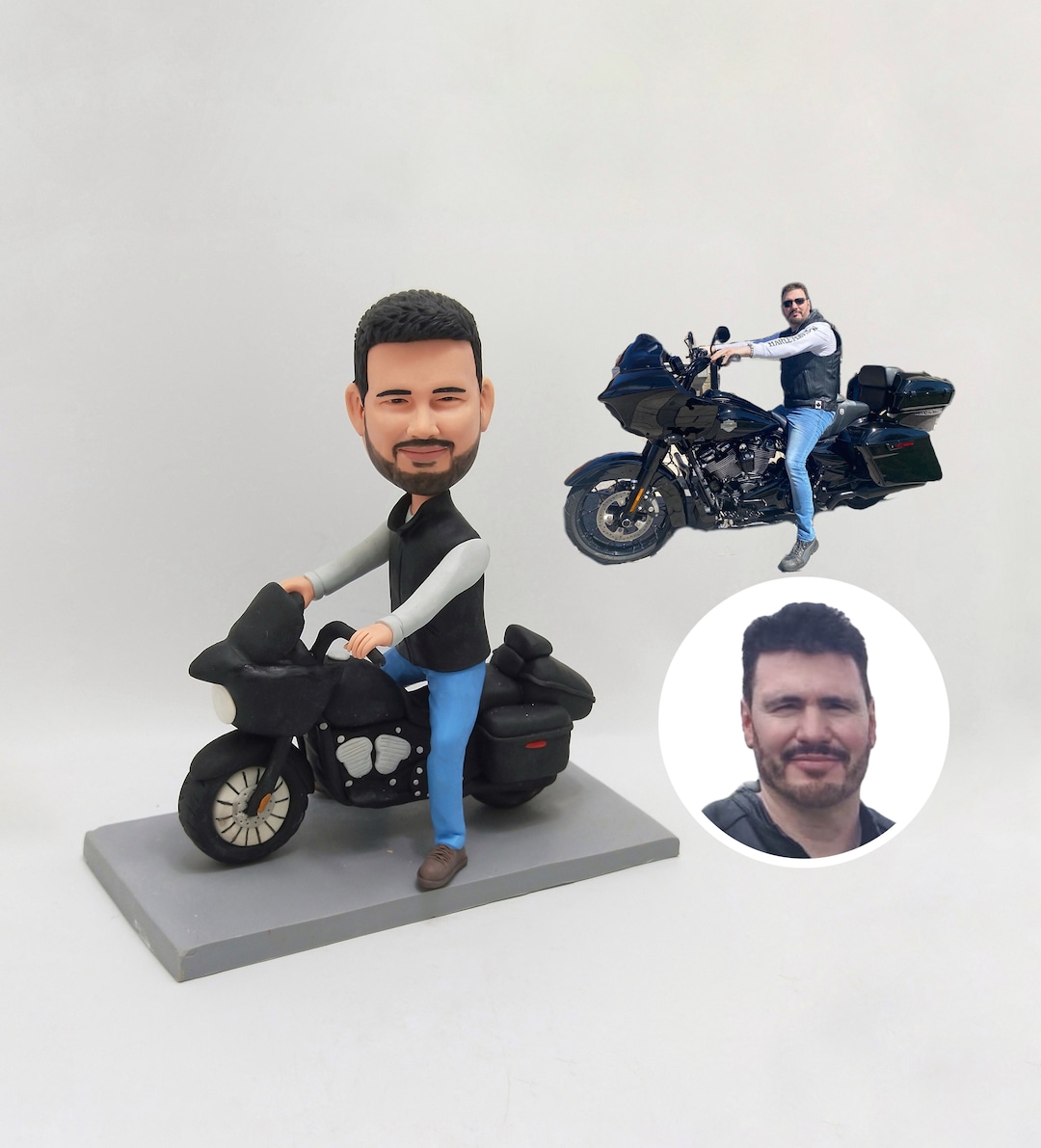 Custom Bobblehead on Motorcycle, Custom Racing Motorcycle Bobblehead ...