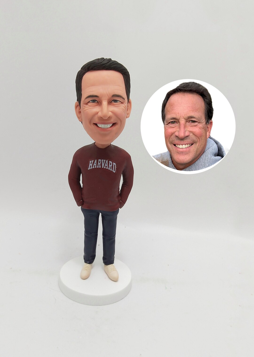 Custom Casual Man Bobblehead Wearing Sweatshirt and Jeans for ...