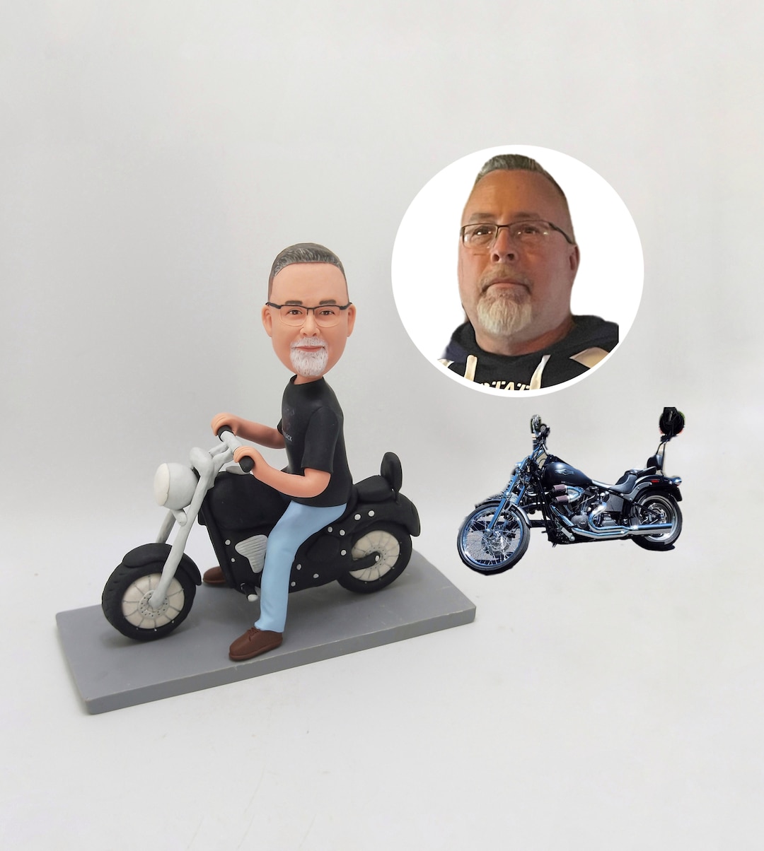 Custom Dad on Motorcycle Bobblehead, Custom Motorcycle Bobblehead ...