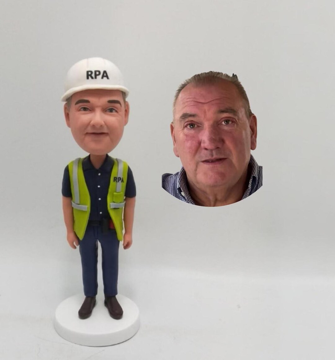 Custom Construction Worker Bobblehead – Personalized Hard Hat Figurine ...