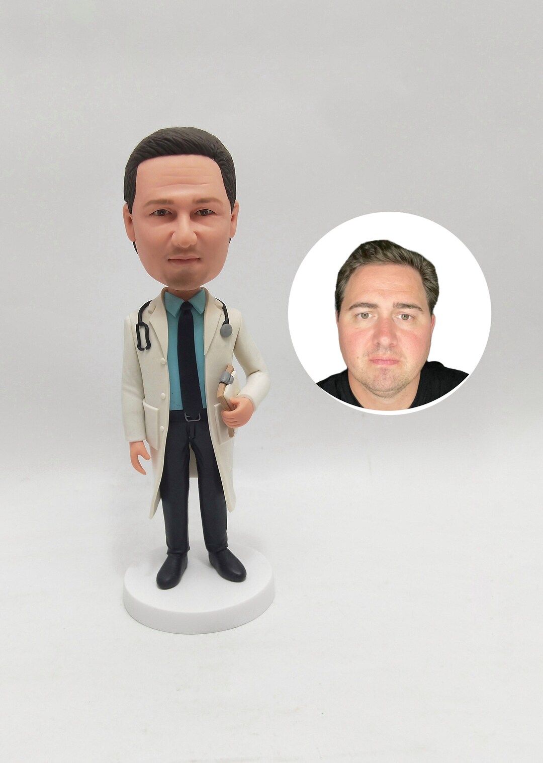 Custom Doctor Bobblehead With Stethoscope Personalized Medical Figurine ...
