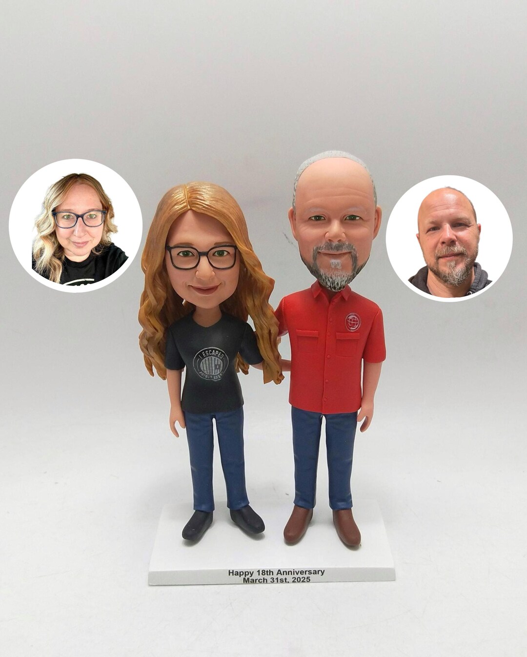 Custom Couple Bobblehead Christmas Holiday Figurine Personalized ...