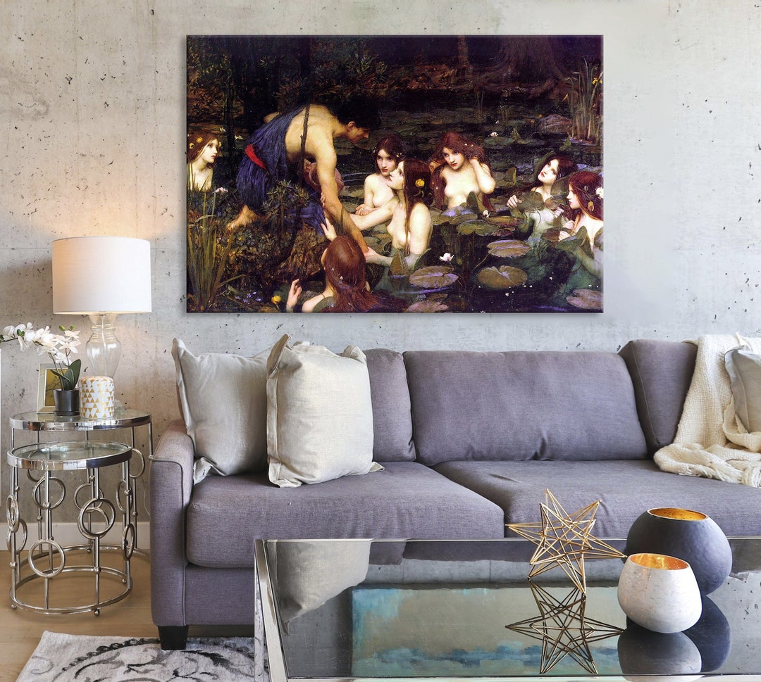 Hylas and the Nymphs 1896 John William Waterhouse Canvas Wall Art Home ...