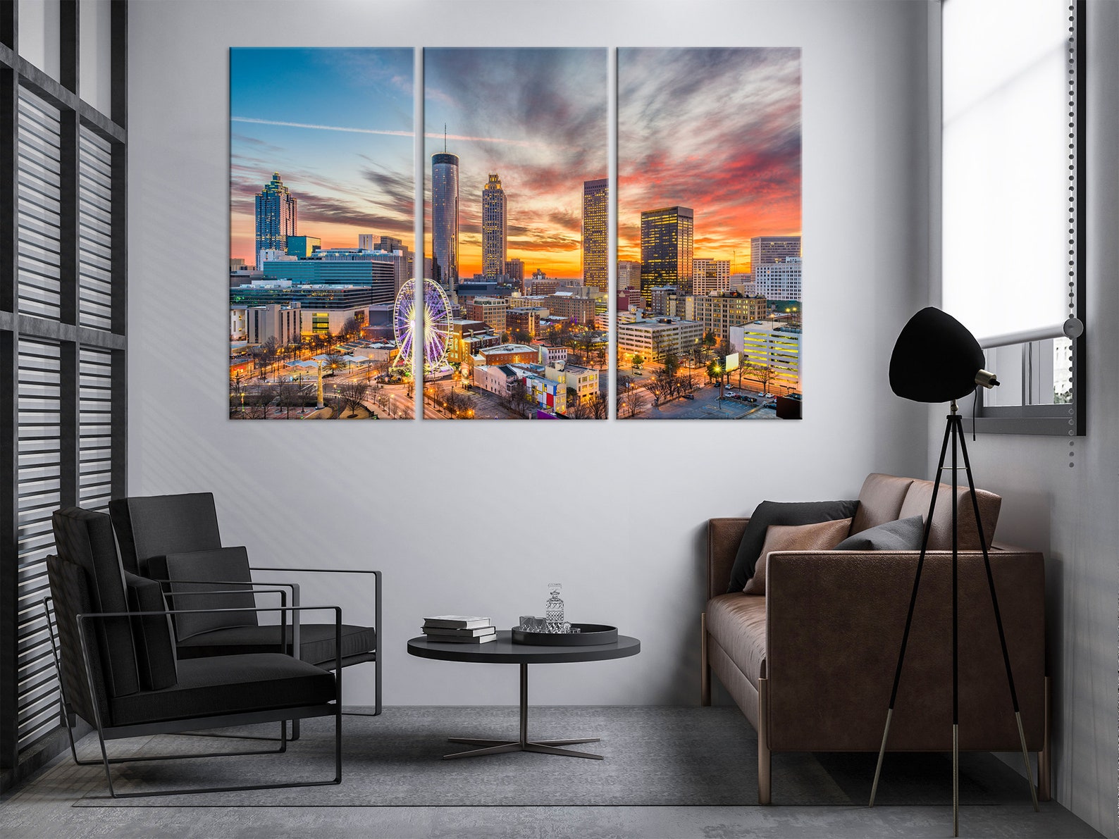 Atlanta Skyline Wall Art Atlanta Canvas Print Skyline Canvas Office ...