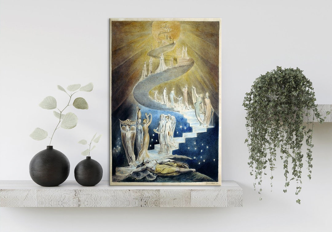 Jacob's Ladder by William Blake Religious Art Canvas Wall Art Home ...