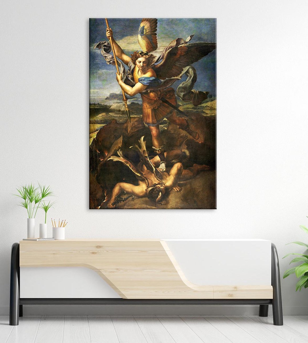 St. Michael Vanquishing Satan by Raphael (1518) – Classic Renaissance ...