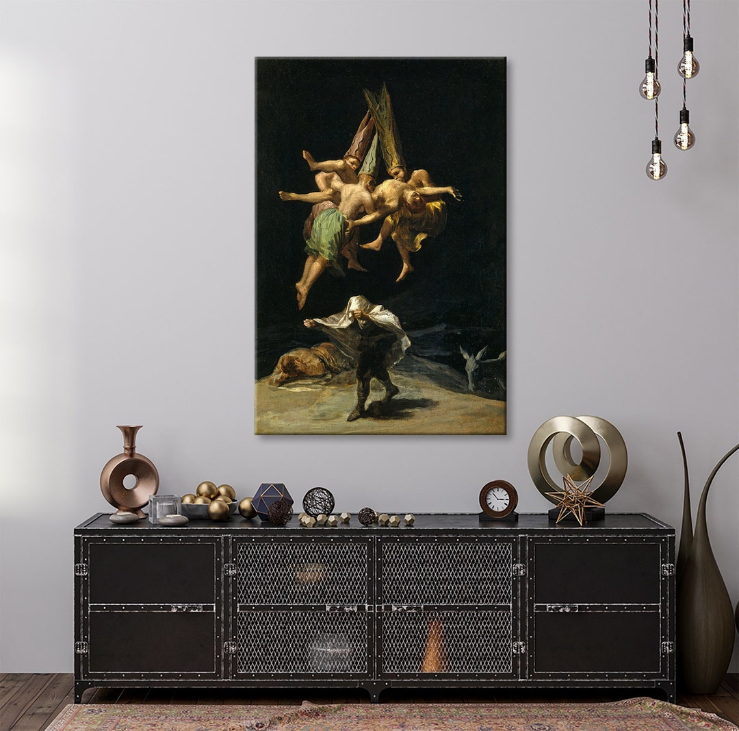 The Witches Flight (1798) Francisco De Goya Dark Gothic Wall Art Canvas ...