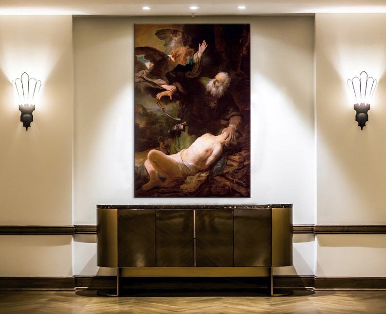Abraham's Sacrifice 1635 Rembrandt Painting Reproduction Canvas Print ...