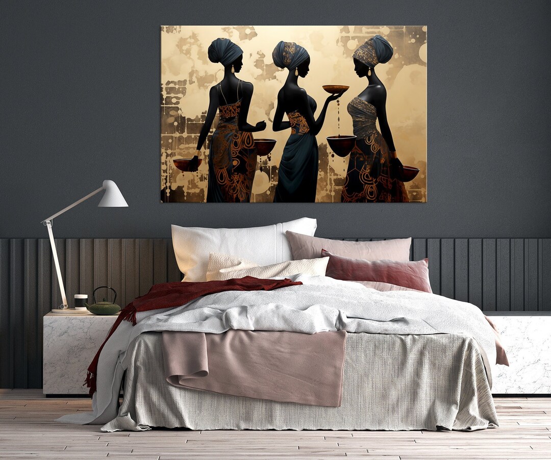 Abstract African Women Canvas Art Print, African American Wall Art ...