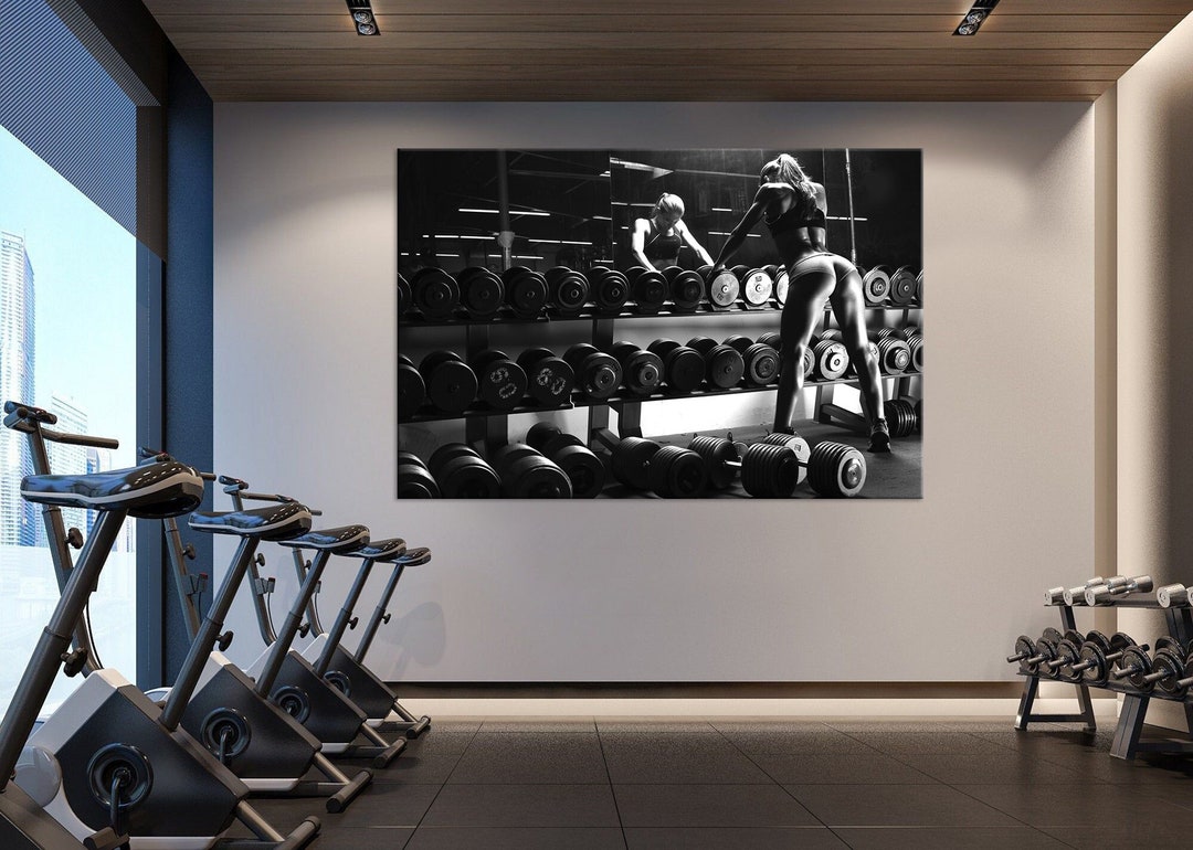 Motivation Canvas Print Gym Wall Art Gym Wall Decor Fitness Woman Sexy ...