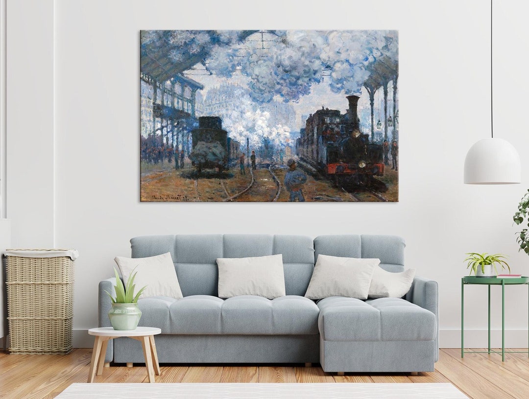 Arrival of a Train 1877 Claude Monet Art, Painting Reproduction Print ...