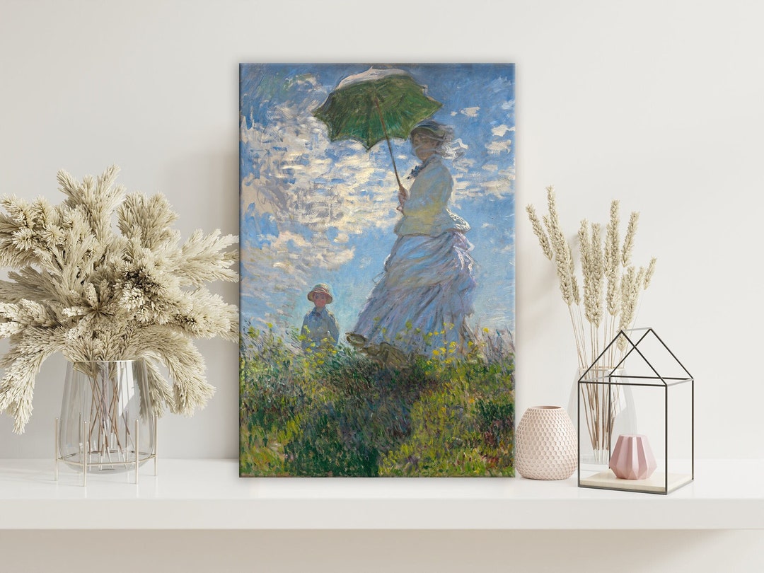 Claude Monet Woman With a Parasol Canvas Print, Impressionist Wall Art ...