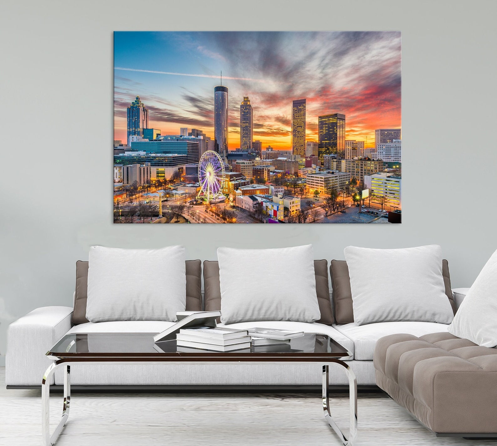 Atlanta Skyline Wall Art Atlanta Canvas Print Skyline Canvas Office ...