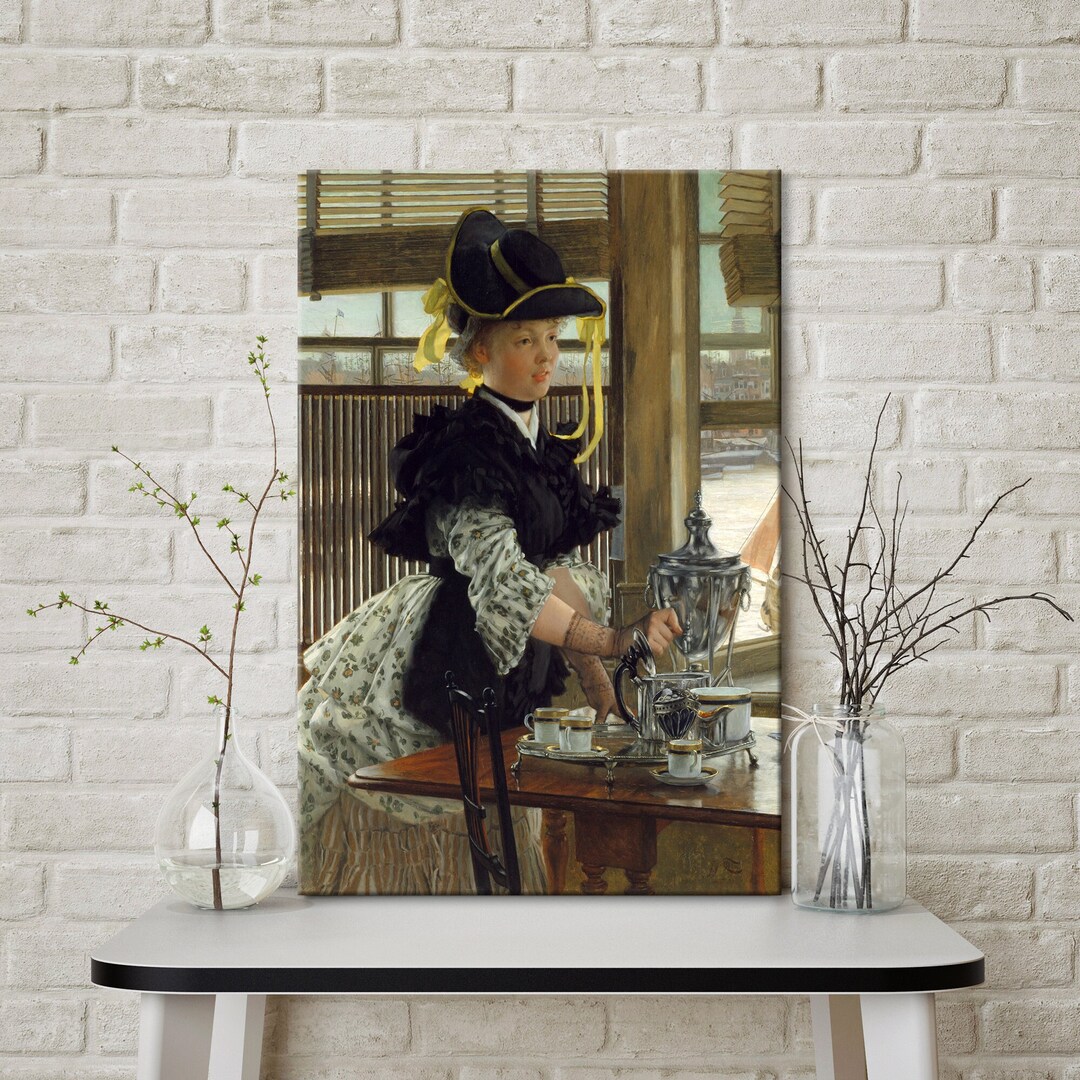 Tea 1872 James Tissot Antique Wall Art Poster Print Woman Portrait ...
