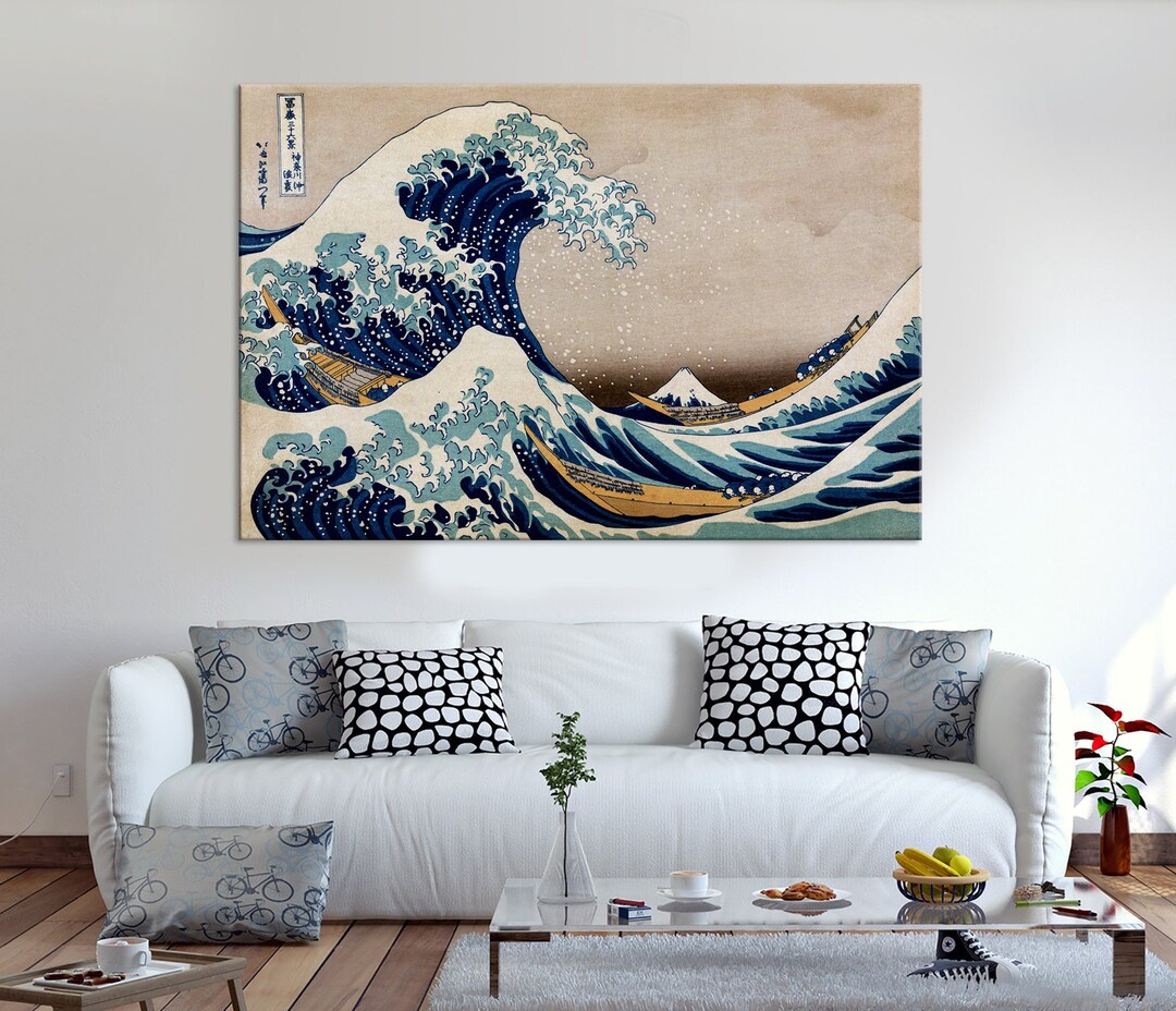 The Great Wave off Kanagawa 1831 Hokusai Canvas Wall Art Painting ...