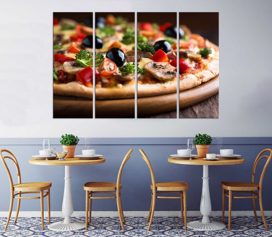 Pizza Canvas Print, Pizza Wall Art, Pizzeria Decor, Kitchen Wall Decor ...