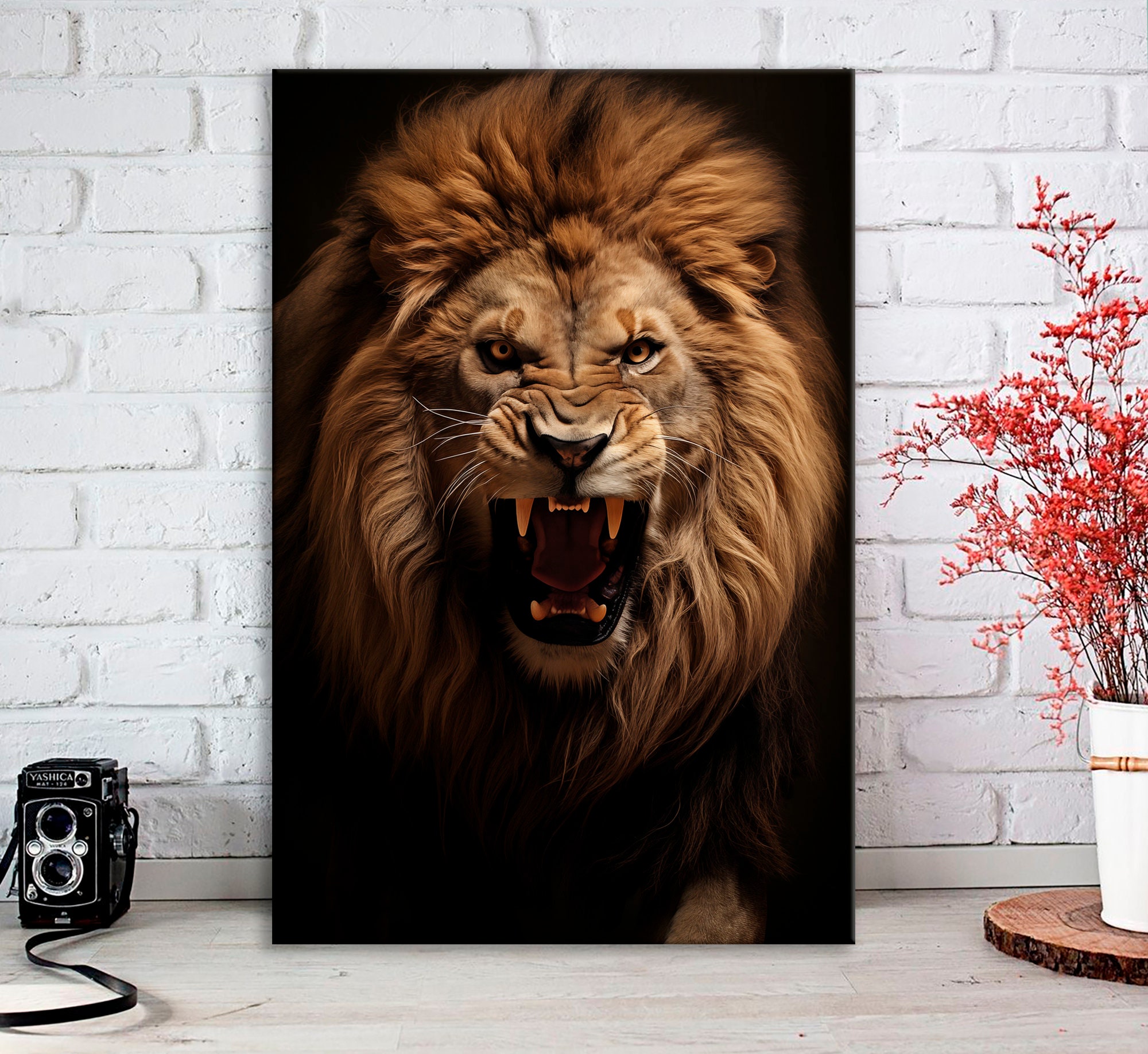 Lion Wall Art Lion Canvas Art Print Animal Painting Home Office Decor ...
