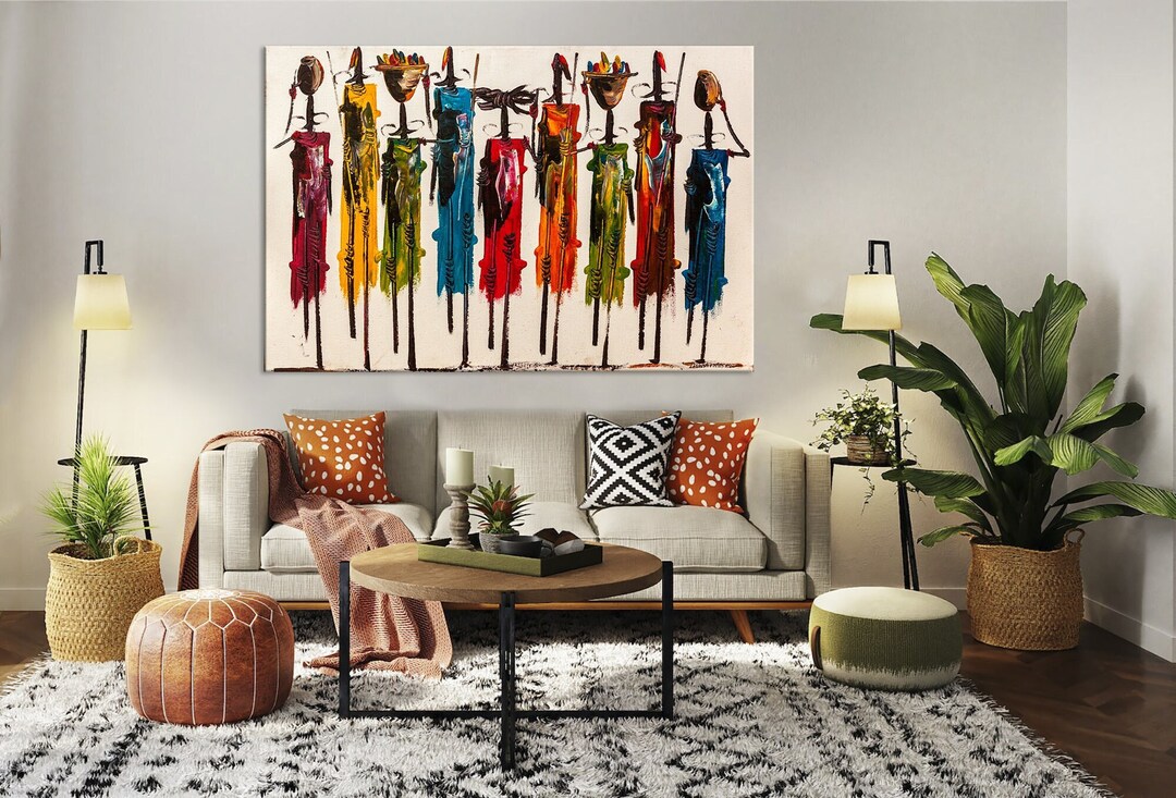 Modern Abstract African American Canvas Print, African Culture Painting ...