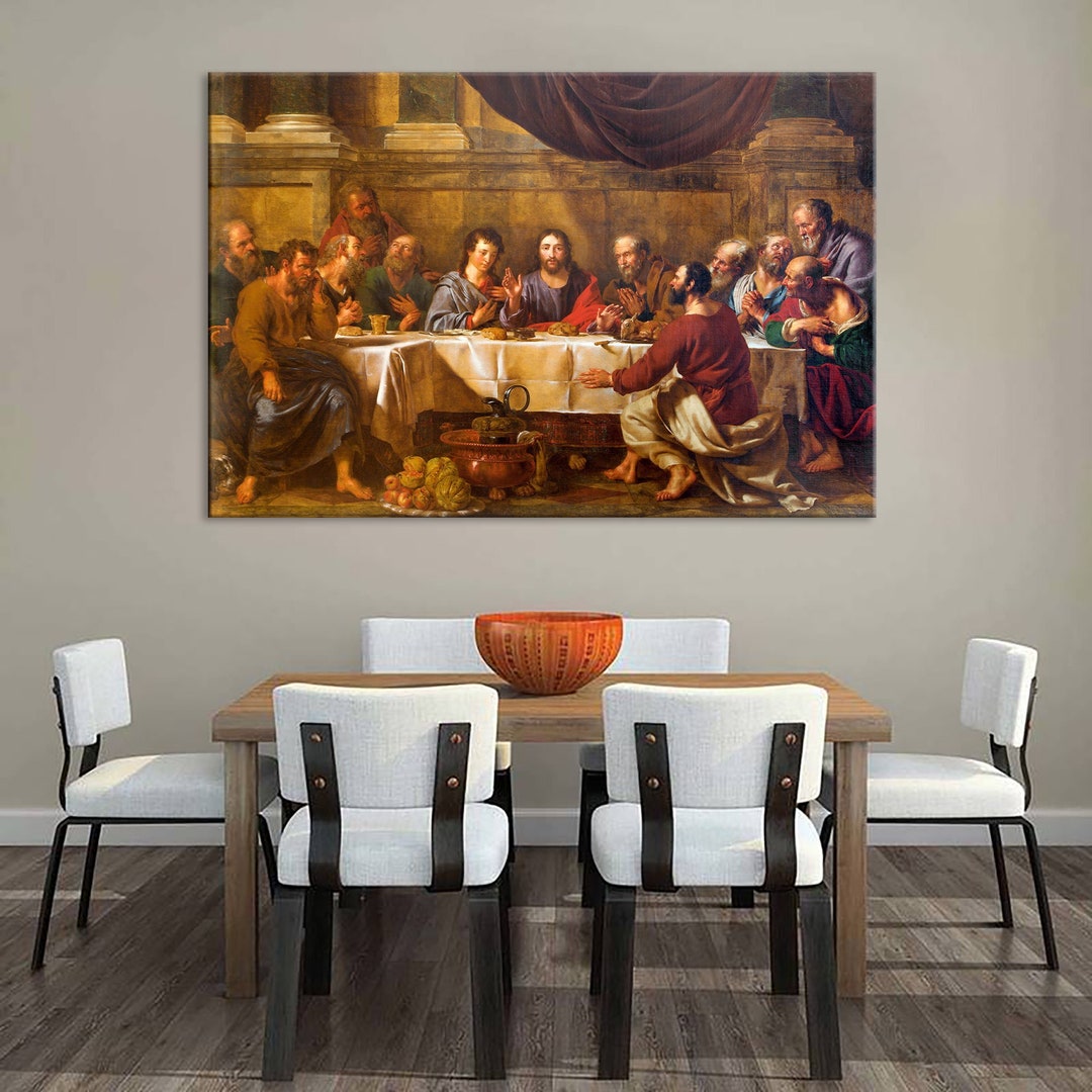 Last Supper Canvas Wall Art Last Supper Painting Christian Wall Decor ...