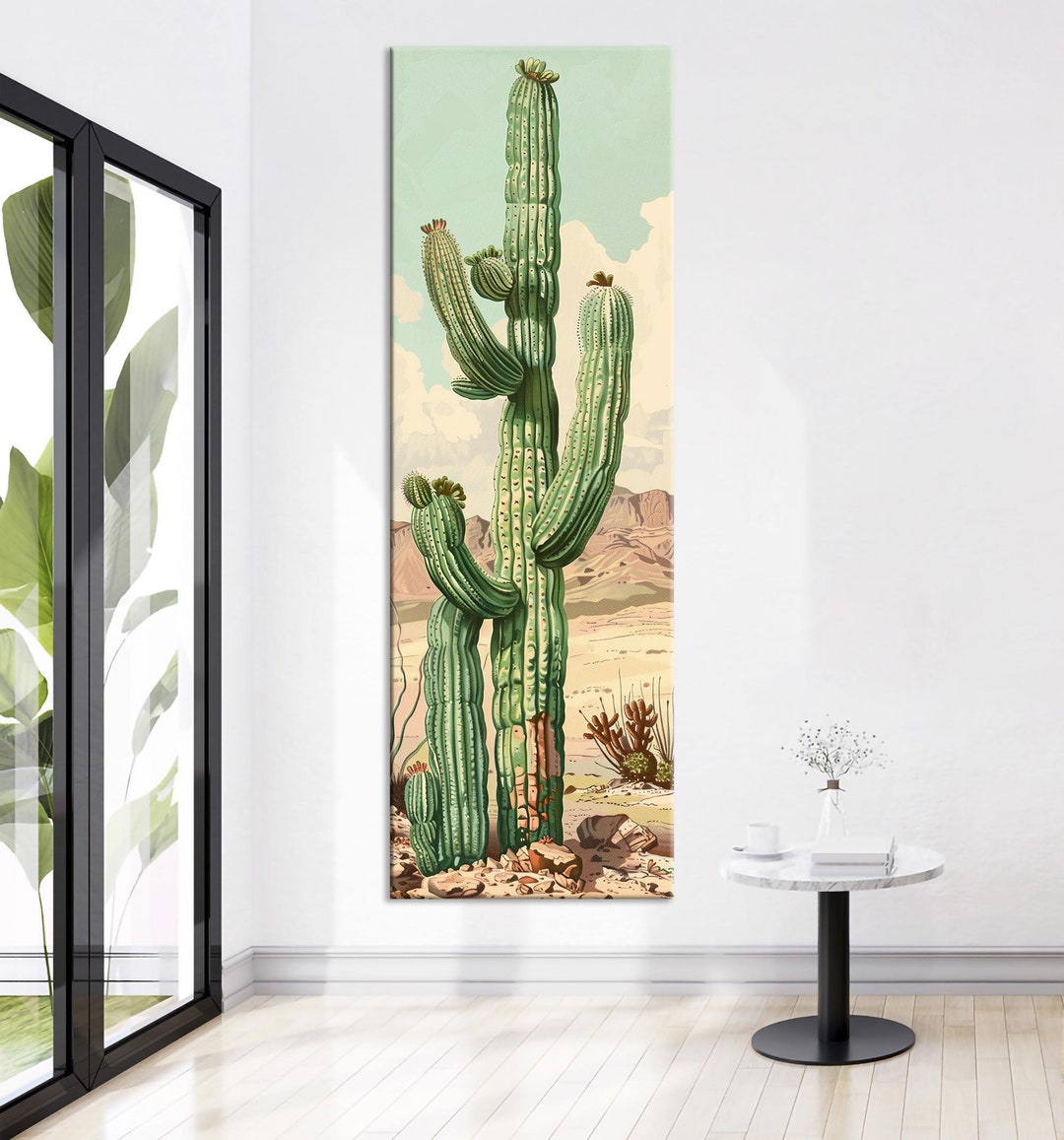 Tall Saguaro Cactus Canvas Print, Southwestern Desert Wall Art ...