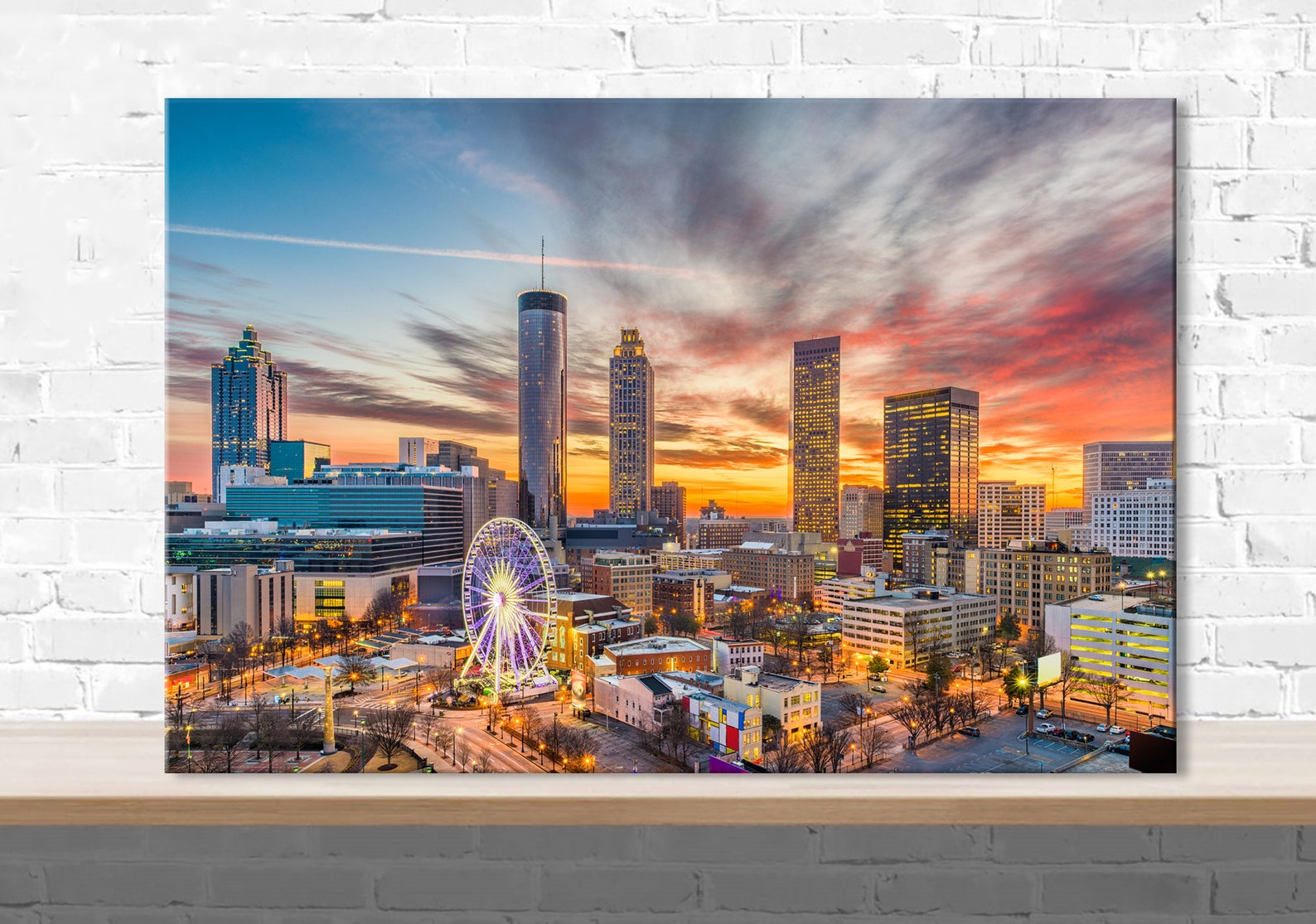 Atlanta Skyline Wall Art Atlanta Canvas Print Skyline Canvas Office ...