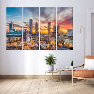 Atlanta Skyline Wall Art Atlanta Canvas Print Skyline Canvas Office ...