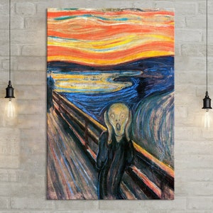 The Scream by Edvard Munch Canvas Print – Expressionist Horror Art ...