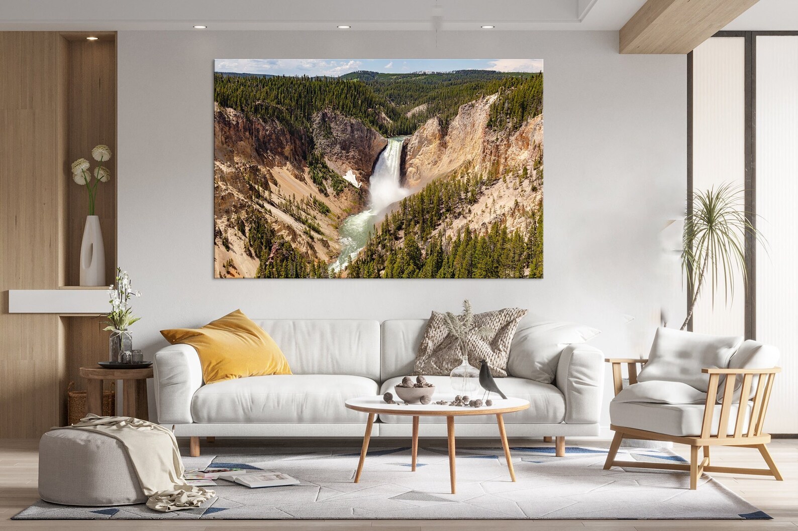 Yellowstone National Park Waterfall Canvas Painting Yellowstone Canvas ...