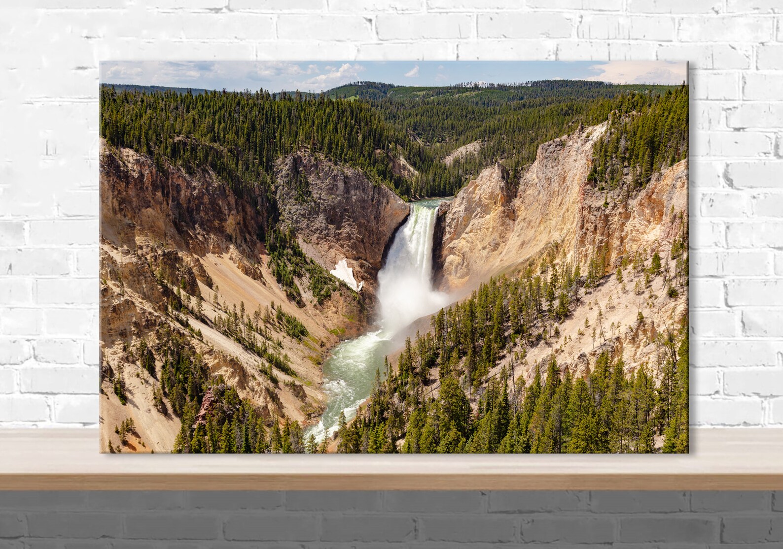 Yellowstone National Park Waterfall Canvas Painting Yellowstone Canvas ...