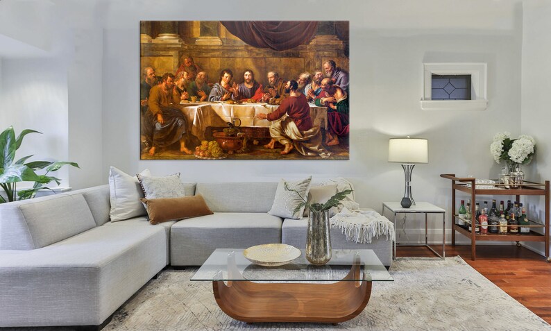 Last Supper Canvas Wall Art Last Supper Painting Christian Wall Decor ...