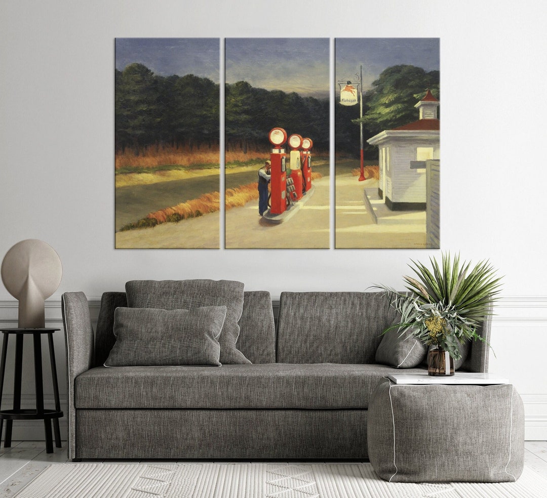 Gas 1940 Edward Hopper Painting Reproduction Print Canvas Wall Art Home ...