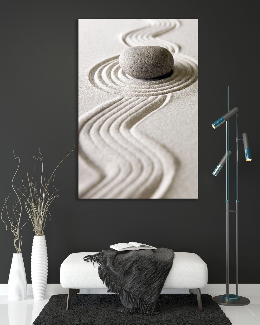 Zen Stone Art Print Zen Wall Art Sand Wall Poster Yoga Room Decor ...