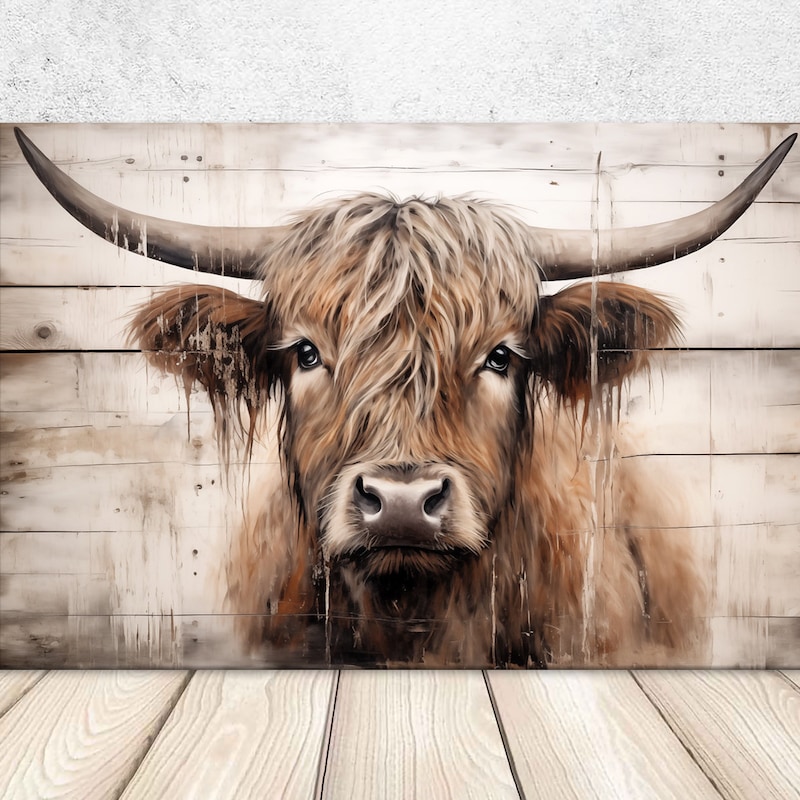 Highland Cow Wall Art - Etsy